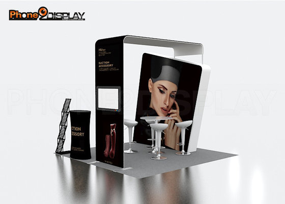 Cabine faite sur commande professionnelle de salon commercial résistante au feu avec le cadre d'alliage d'aluminium