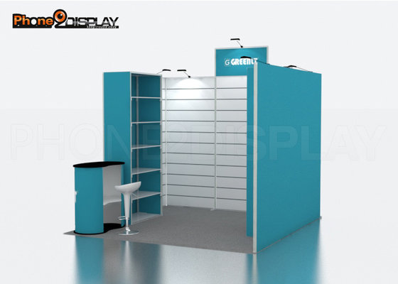 cabines droites de salon commercial de 10ft Slatwall polychromes avec l'impression de tissu de tension