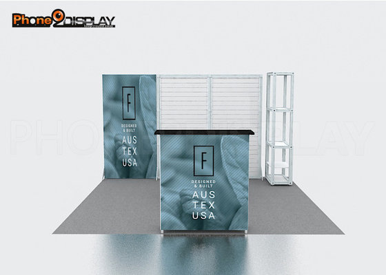 Backlit Brighten Slatwall Trade Show Booths / Trade Fair Booth Design