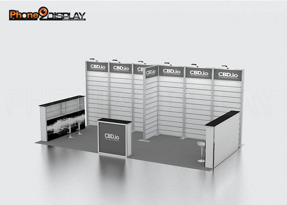 Les cabines portatives de salon commercial de 3x6 Slatwall montrent BT-SB0105 avec des étagères