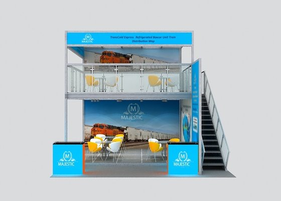 Supports faits sur commande d'exposition de double Decker de salon commercial de taille standard de cabine