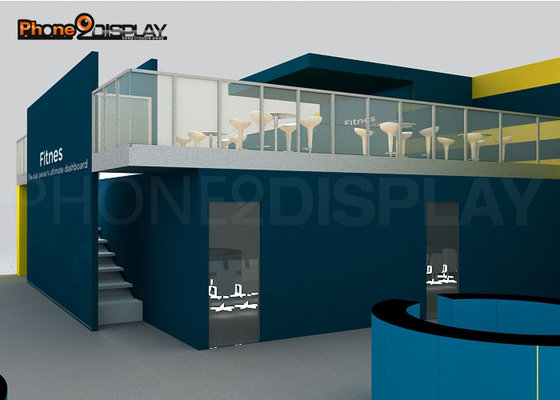 Support juste en aluminium fait sur commande de double Decker de salon commercial de couleur portative de cabine