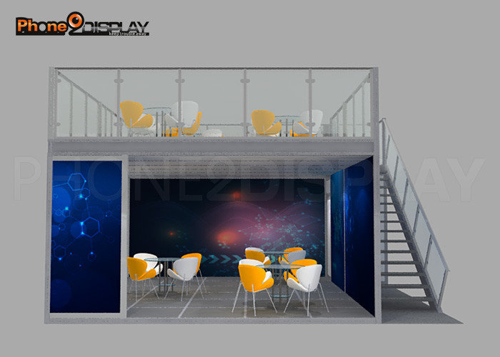 Cabines fraîches de salon commercial de 6M*6M trois systèmes modulaires ouverts latéraux de support d'exposition