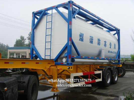 Portable iso Tank Container 20000L-24000LSolvents, antifreeze Ethylene glycol  WhatsApp:8615271357675  Skype:tomsongking