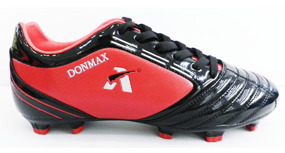 Red / Black Outdoor Soccer Cleats With Waterproof For Hard Ground
