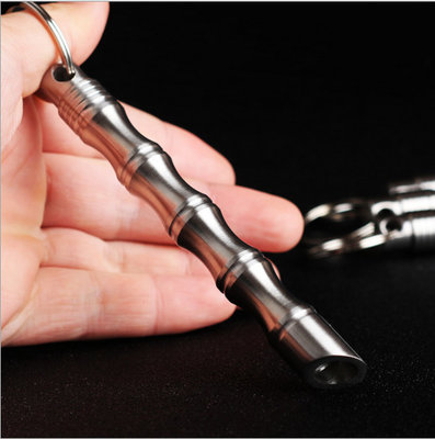 Silver Self Defensive 304 stainless stee Kubaton with Keychain