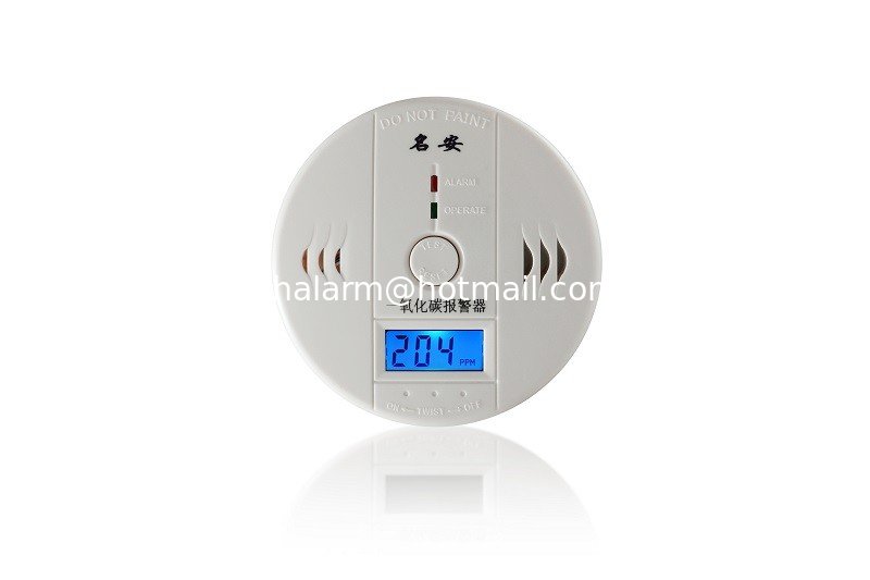 DC backup battery Ceiling carbon monoxide alarm with LCD display For Home Security