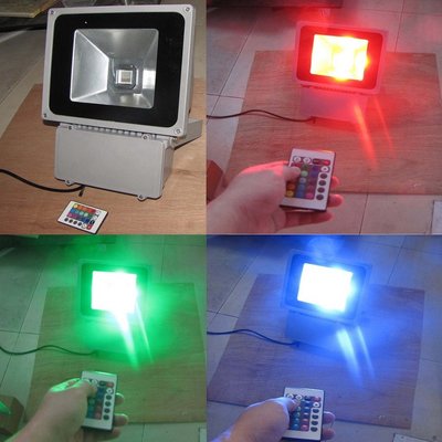 High Brightness RGB LED Flood Light Square Waterproof IP66 50W 50HZ - 60HZ