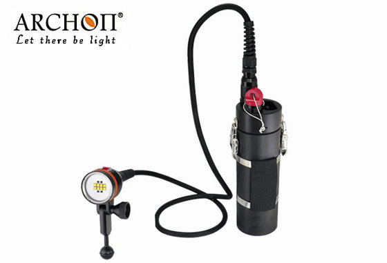 WH166 6500 Lumens Underwater Video Lights , Red / UV Light Canister Dive Light