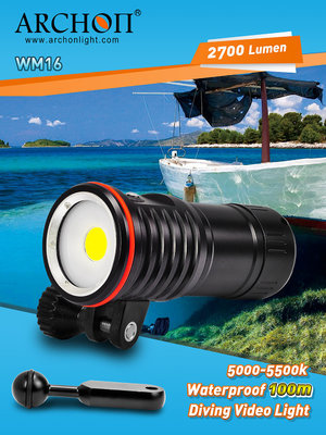 IP68 Underwater Dive Lights 2700 Lumens Aluminum Alloy Torch COM LED