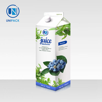 Unipack Beverage Packaging Material Pak Juice Packing Cartons Fruit Gable Top Box
