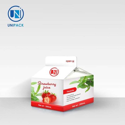 Laminated Material Gable Top Carton Customized Paper Juice Packing