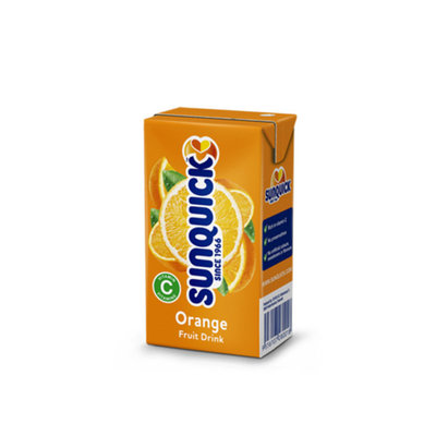 Disposable Standard Orange Juice Carton Box Fruit Packing Unipack 125ml Beverage