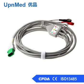 Datascope/Mindray V12/V21 3-lead ECG Cable with leadwires
