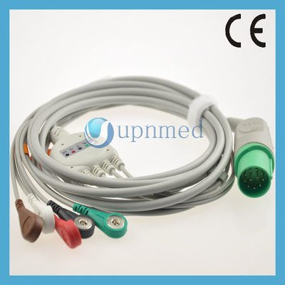 Nihon Kohden 11pin ECG cable with 3 lead wires ,IEC, BC-763V