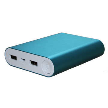 Double USB 10400mAh Mobile Power Backup Portable Metal Battery Case