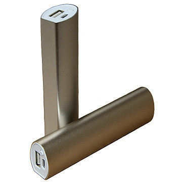Portable Rechargeable Golden Metal 2600 mAh Lithium Ion Power Bank