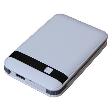 White 13000mAh LCD Display Smart Power Bank With Dual USB