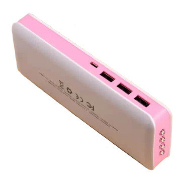 Android IOS Smatphones Back-up Pink 13000mAh Multi Function Power Bank