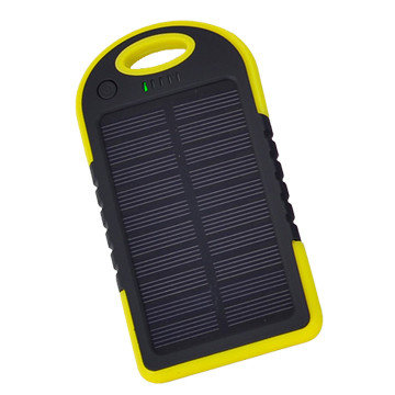이중 USB 태양 에너지 은행 4000mAh 노란 상한 이동할 수 있는 옥외 여행 충전기
