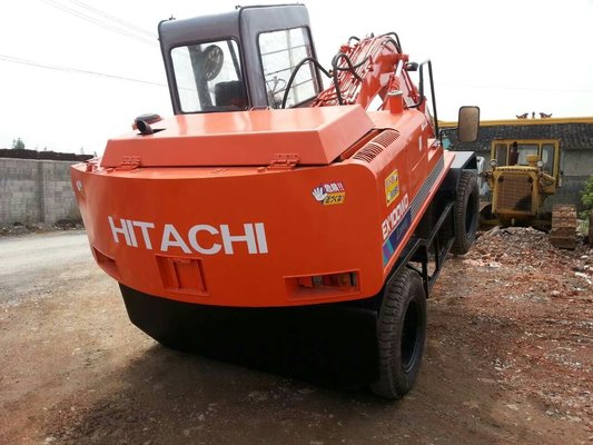 Used Wheel Excavator Hitachi EX100WD , 5313 Hours 2nd Hand Excavators