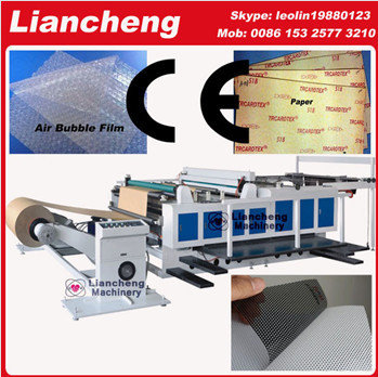 Bubble film, EPE, paper, plastic etc PLC DC laser printer with paper cutting
