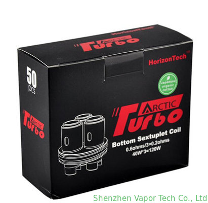 Authentic Horizon Arctic Turbo Tank Coil Head Japanese Organic Cotton Bottom Sextuplet Coils fit 40-120W supplier