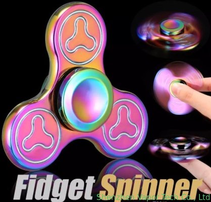 Rainbow Colorful Hand Fidget Tri Spinners Focus EDC Toys Decompression Anxiety Funny Finger Toy For Kids Adult Relief supplier