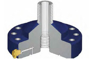 Crossover Flange, Adapter Flange 2-3/8" EU8RD PIN 3K X 4 1/16" 10K FLANGE C/W RTJ.