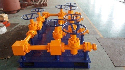 8 Valves Eruption Manifold 2-1/16" 5000PSI, Skid Mounted, API6A/16C PSL2 PR1 P+U EE NACE
