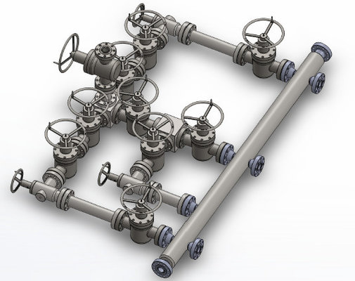 3-1/8" 5000PSI 10 Valves Choke Manifold H2S PSL3 PR1 PU EE