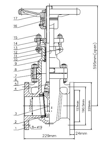 S360 WEDGE GATE VALVE 4'' 150LB TO ASME STANDARD AND API 600 FLEXIBLE WEDGE