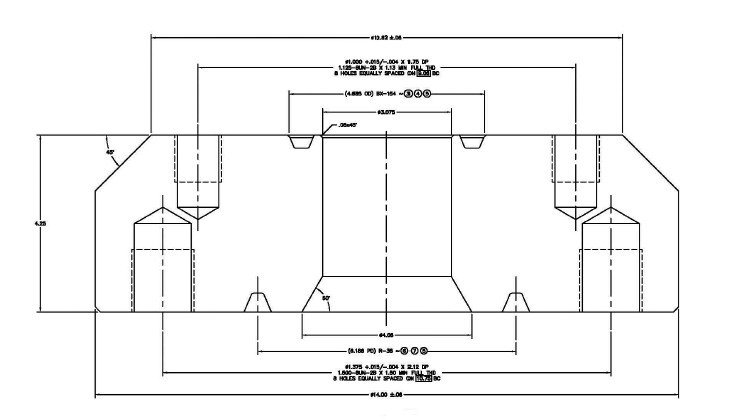 Double Studded Adapter Flange 3-1/16" (API 6A, BX, 10000psi ) x 4" (ASME B16.5, CL2500)