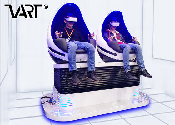 Theme Park 9D Cinema Equipment / Double Seats VR Egg Chair With 360 Rotation