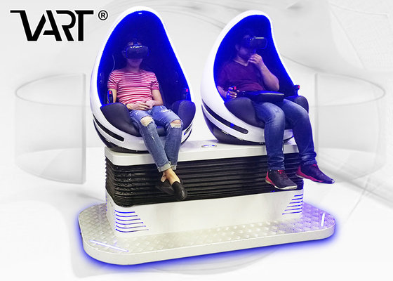 Theme Park 9D Cinema Equipment / Double Seats VR Egg Chair With 360 Rotation