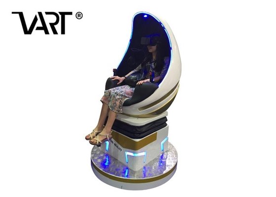 Single Seat 360 Degree Rotation 9D VR Cinema Chair For Adventure White and Black