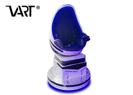 Single Seat 360 Degree Rotation 9D VR Cinema Chair For Adventure White and Black