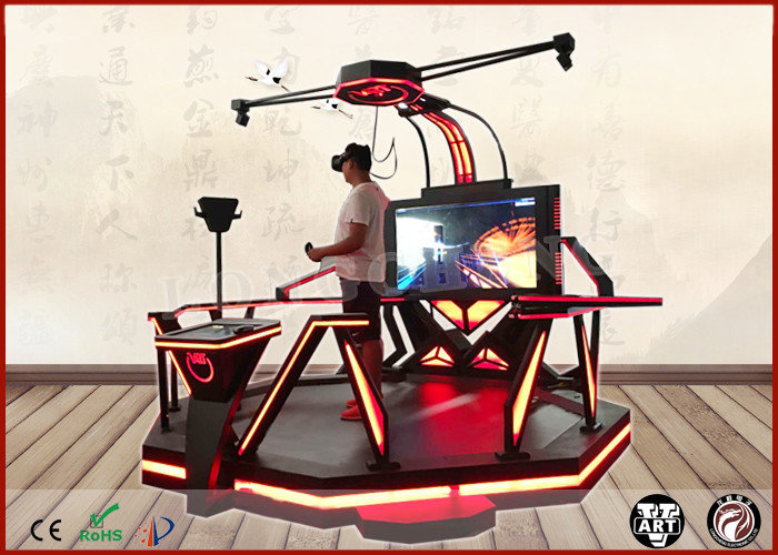Coin Operated VR Standing Platform  / Theme Park Electric VR 9D Simulator