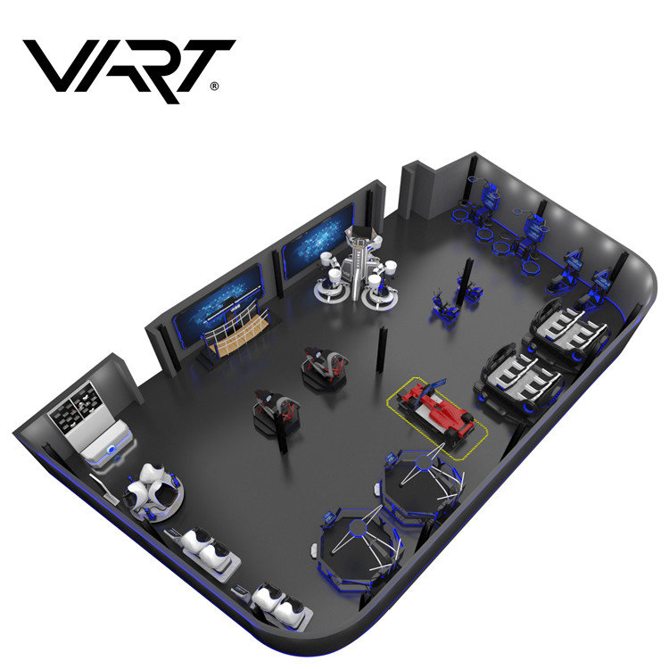 Customized Virtual Theme Park Game With VR Racing Simulator Car Amusement Park