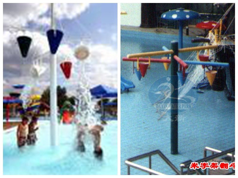 Tipping Bucket Water Spray Parks With Water Playgrounds , SGS Approvals