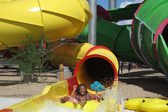 Large Yellow Water Playground Equipment Fibergalss 13 Height for Adult