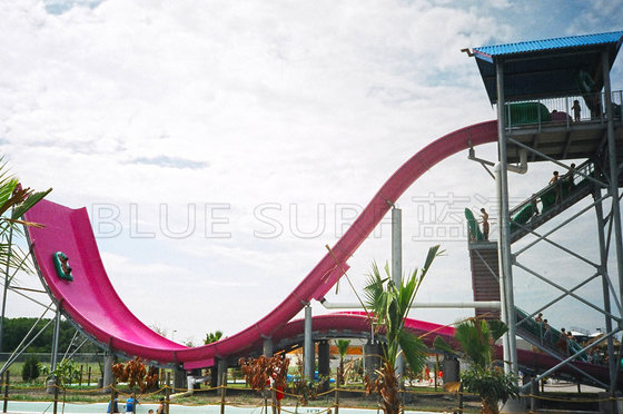 Thrilling Fiberglass Water Slides Family Raft Ride Boomerango Slide