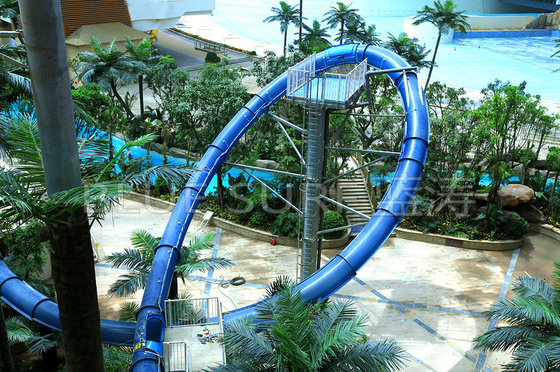 High Speed Translucent Fiberglass Pool Slides For Water Amusement