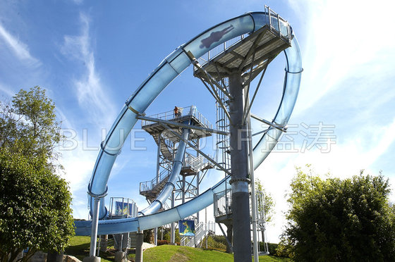 High Speed Translucent Fiberglass Pool Slides For Water Amusement