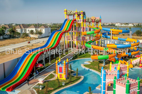 Cambodia 15,000 M2 Family  Fiberglass Water Slide Water Palyground Water Park Slide