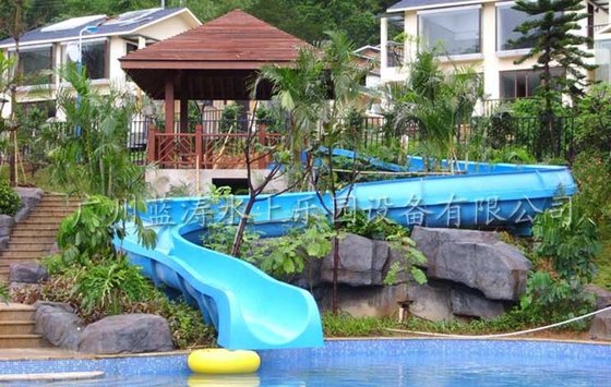 Spiral Fiberglass Water Slides Open Flume Water Slide For Swimming Pool