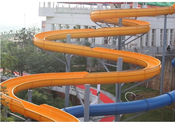 Spiral Fiberglass Water Slides Open Flume Water Slide For Swimming Pool