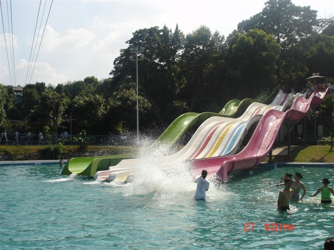 Racer Water Slide 5 Line Open Flume Water Park Slide , Water Playground Equipment