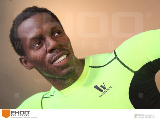 Scultura umana a grandezza naturale della resina di sport di emulazione famosa della stella per Usain Bolt