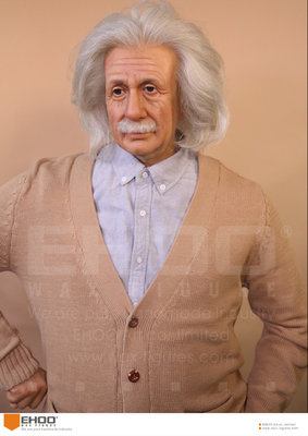 Figura di cera fatta a mano della celebrità di scienza figura di cera realistica del silicone di Einstein per il museo